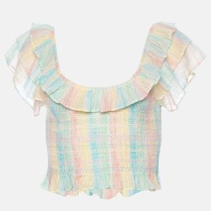 LoveShackFancy | Tops | Nwt Loveshackfancy Saba Smock Crop Top In Multi ...